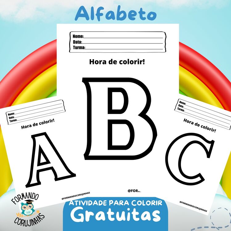 Alfabeto para Colorir: Atividades totalmente grátis - Formando Corujinhas